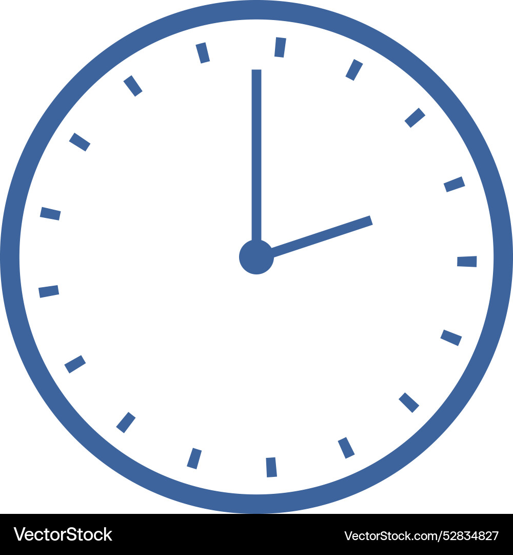 Clock face icon wall time hour watch Royalty Free Vector