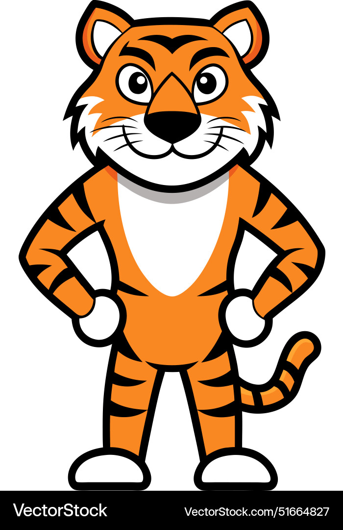 Cute tiger cartoon icon Royalty Free Vector Image