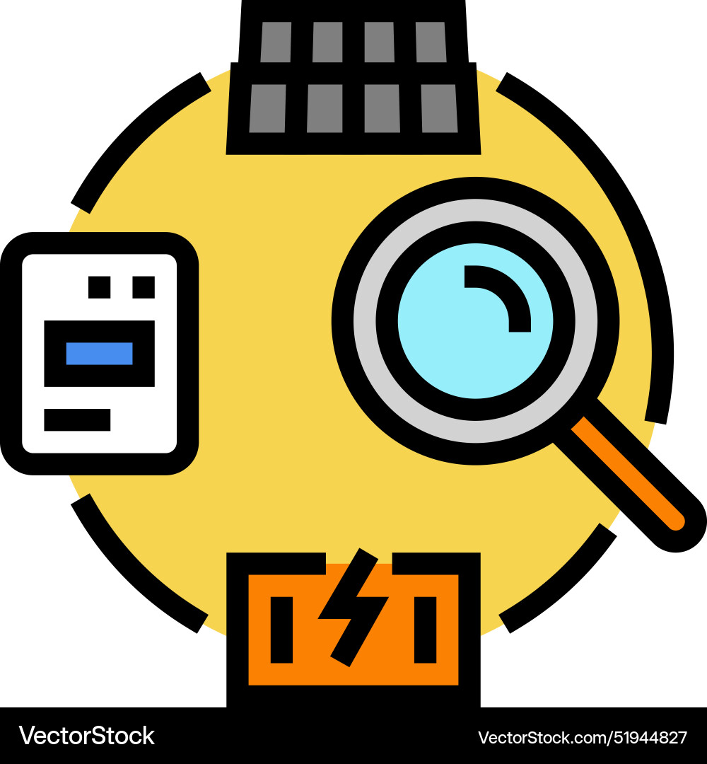 Electricity usage tracking energy color icon Vector Image