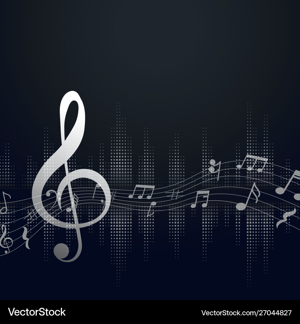 Music background with notes and text space Vector Image