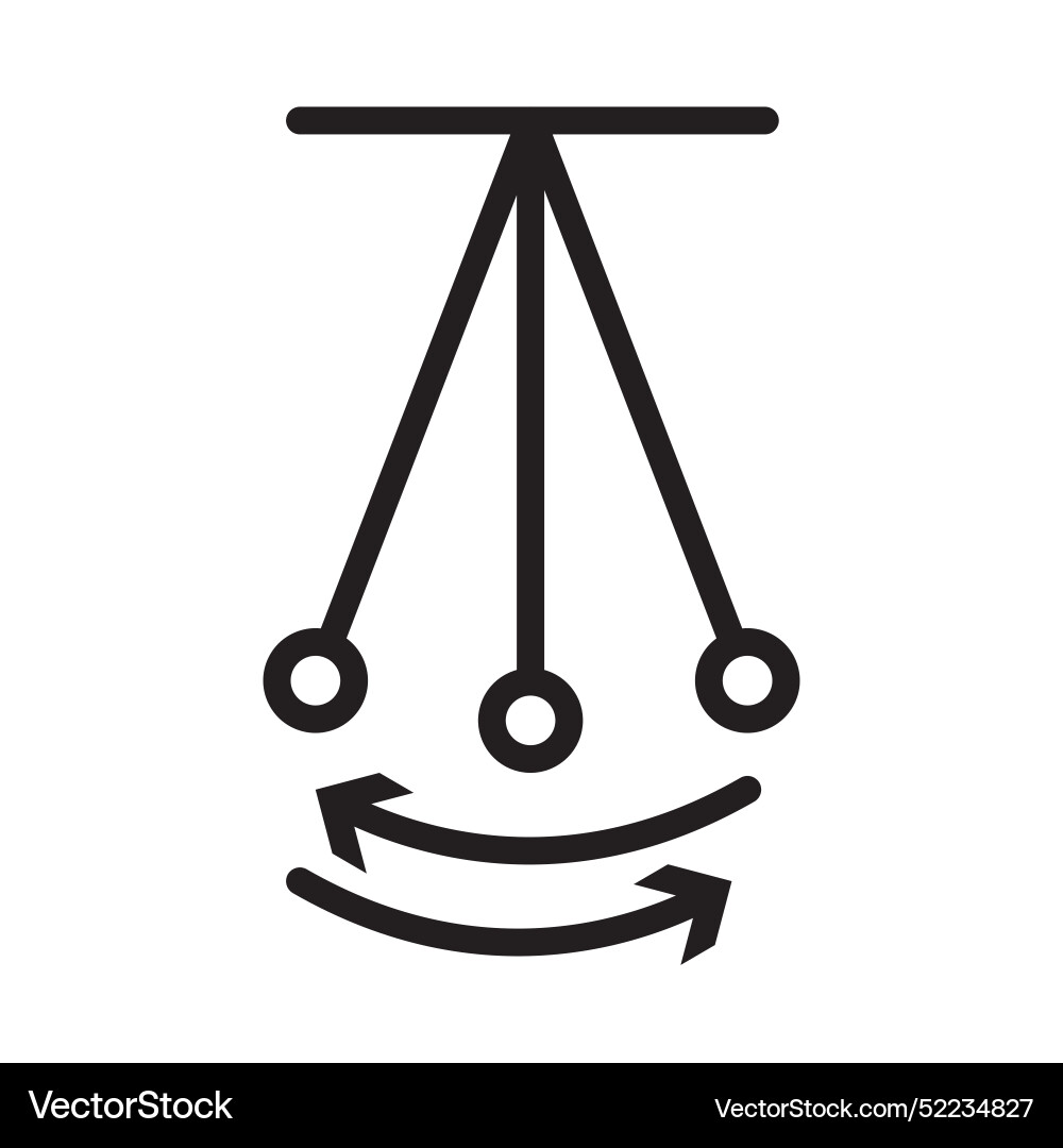 Oscillation icon black line art logo Royalty Free Vector
