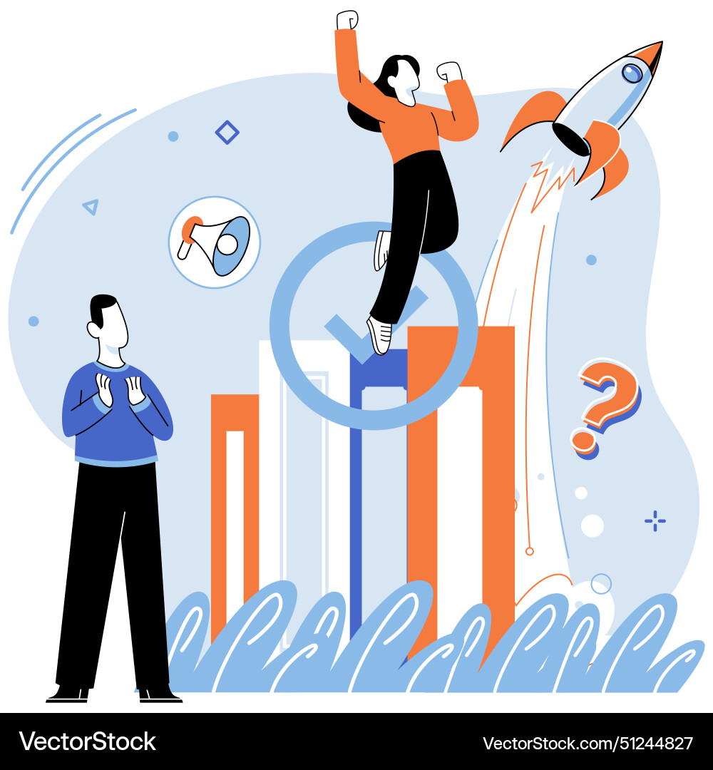 Personal development woman climbs up metaphor Vector Image