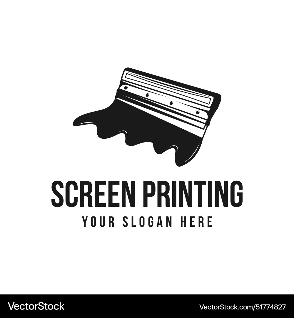 Screen printing logo template Royalty Free Vector Image
