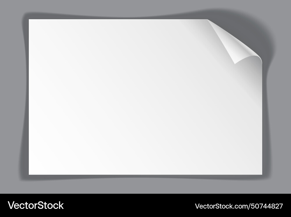 White paper sheet with bending top right corner Vector Image