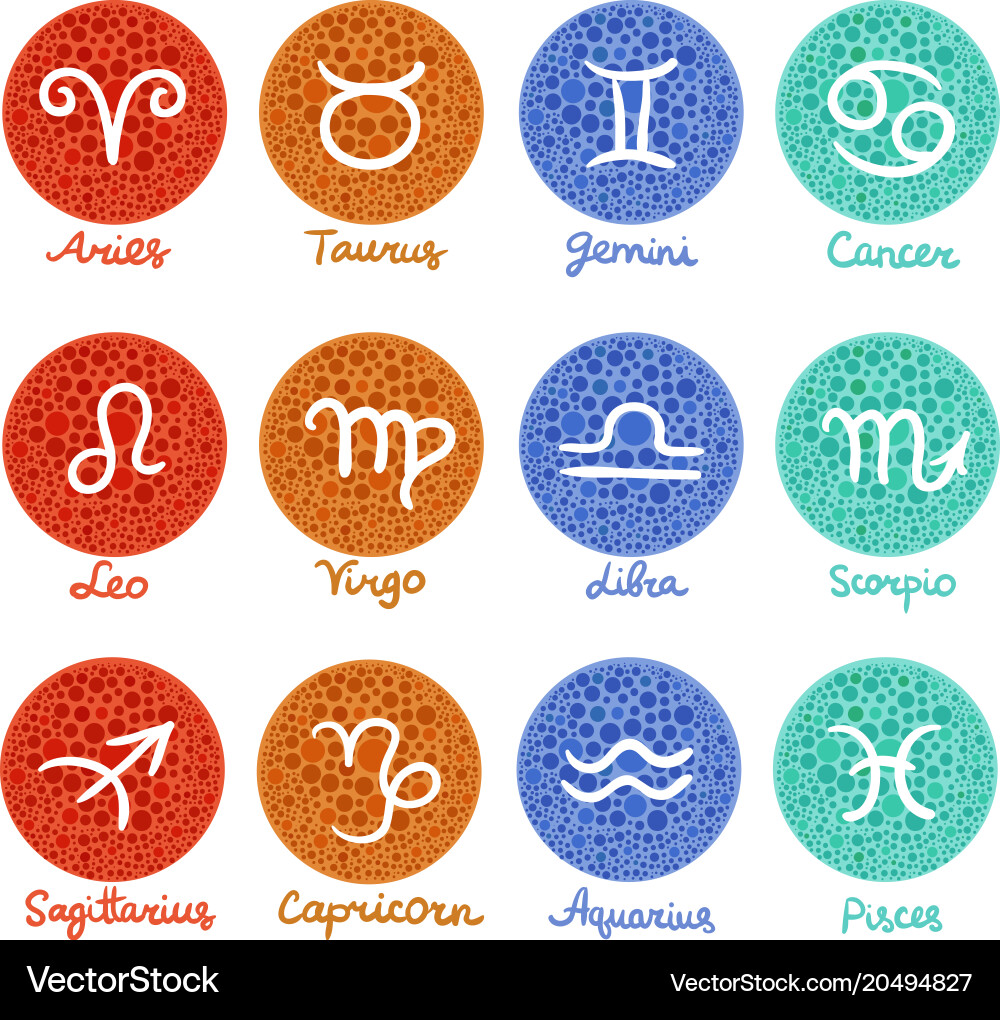 Zodiac Symbol Collection Royalty Free Vector Image