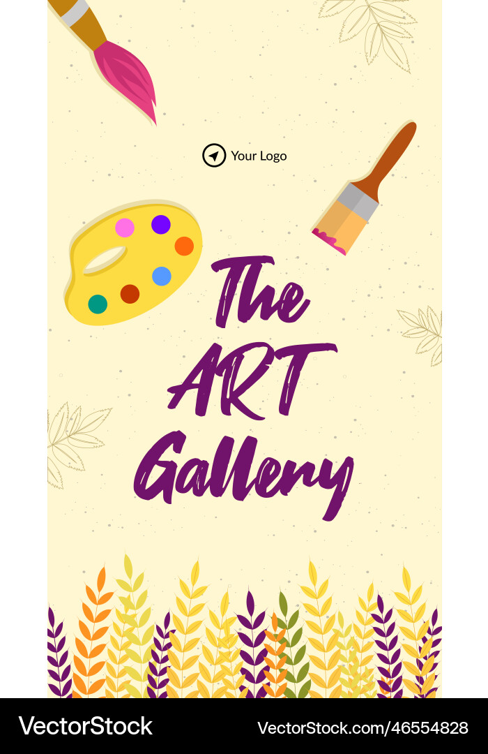 Art gallery portrait template design Royalty Free Vector