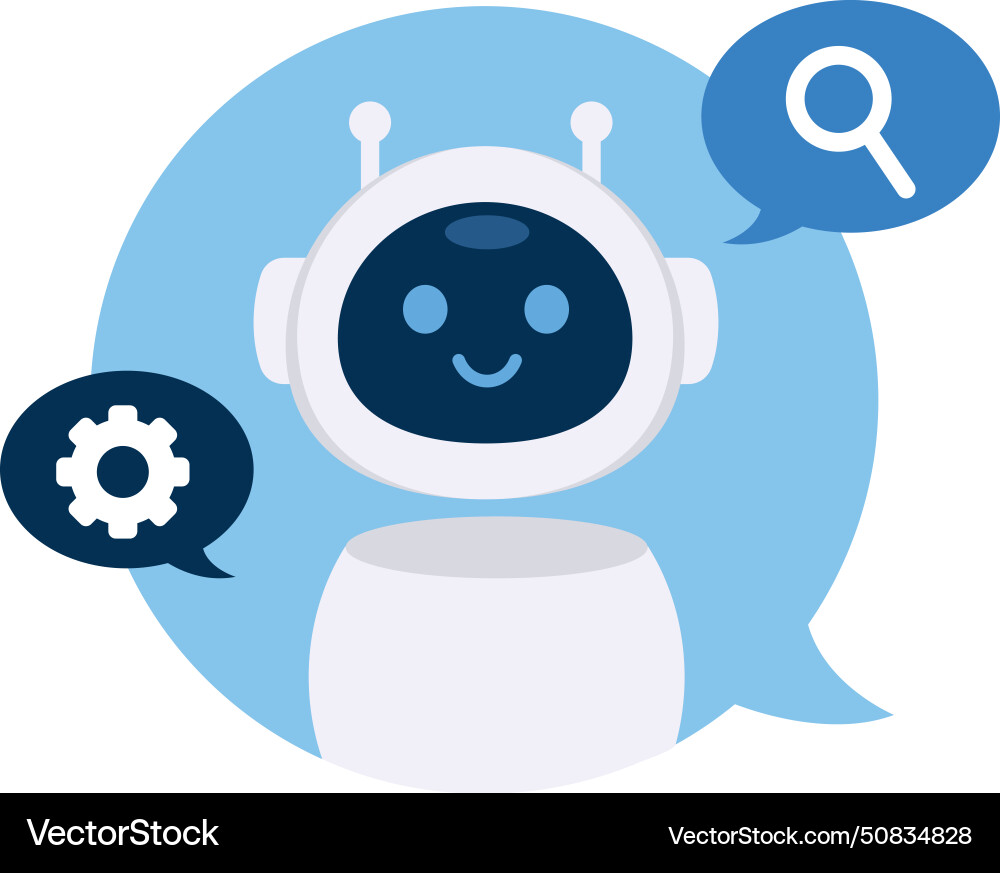 Chatbot information service Royalty Free Vector Image