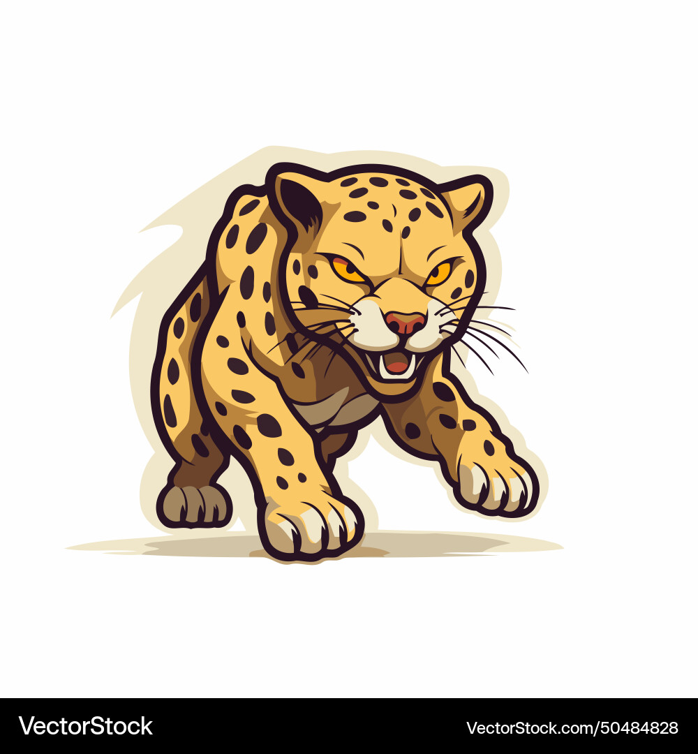 Cheetah wild cat cartoon mascot for web design Vector Image