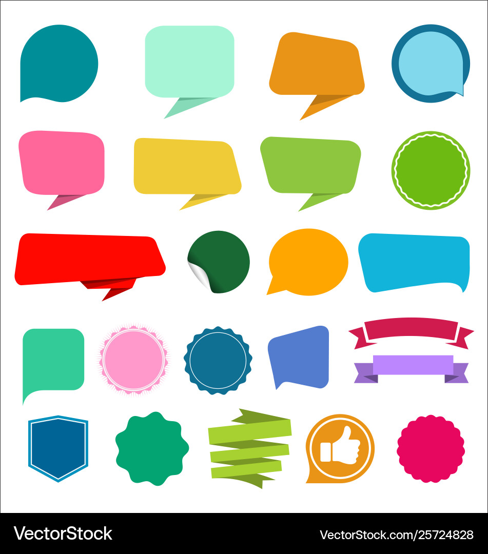 Collection colorful empty sale stickers Royalty Free Vector