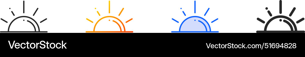 Dawn iconthin linear gradient blue stroke Vector Image