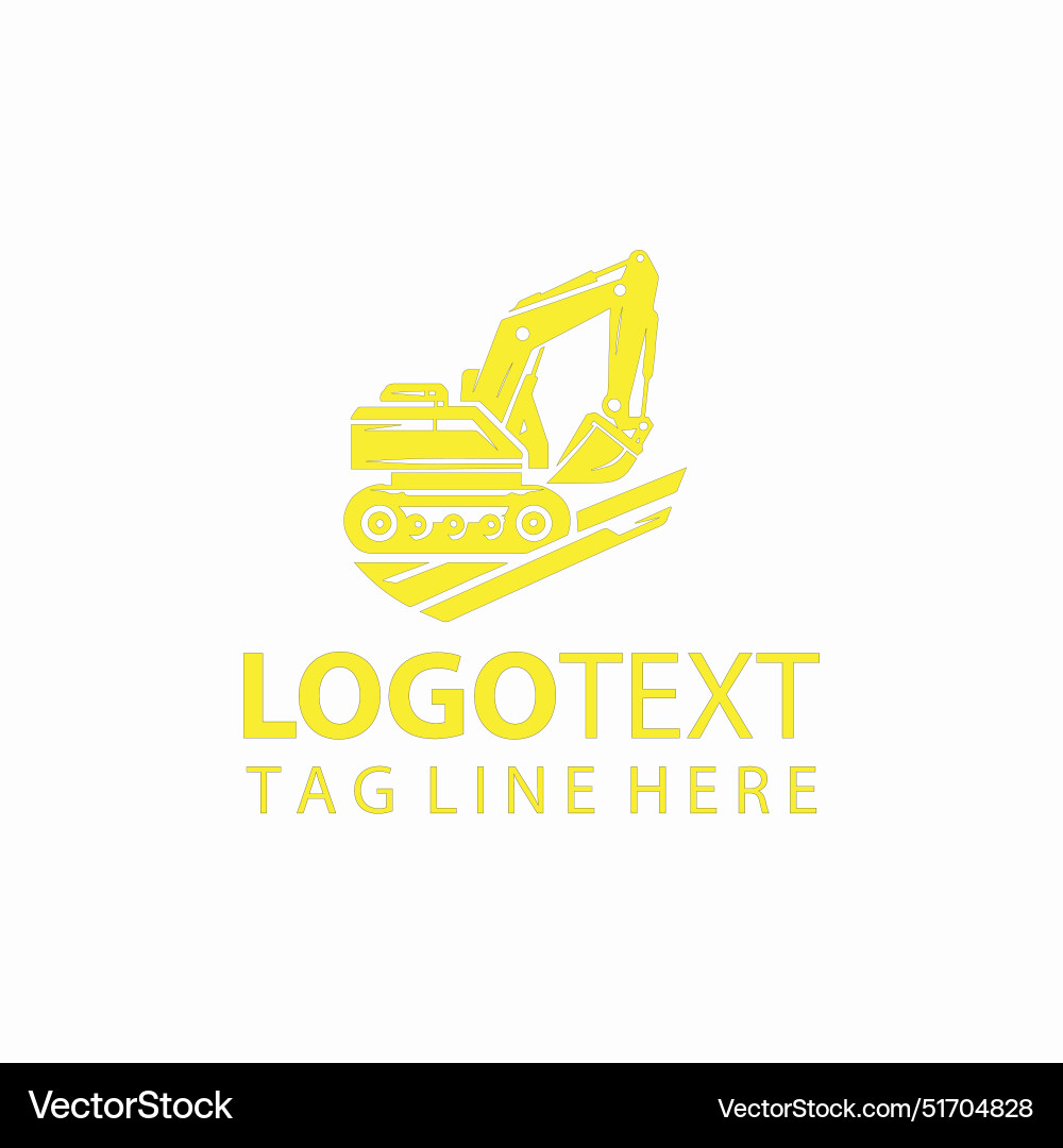 Excavator machine logo Royalty Free Vector Image