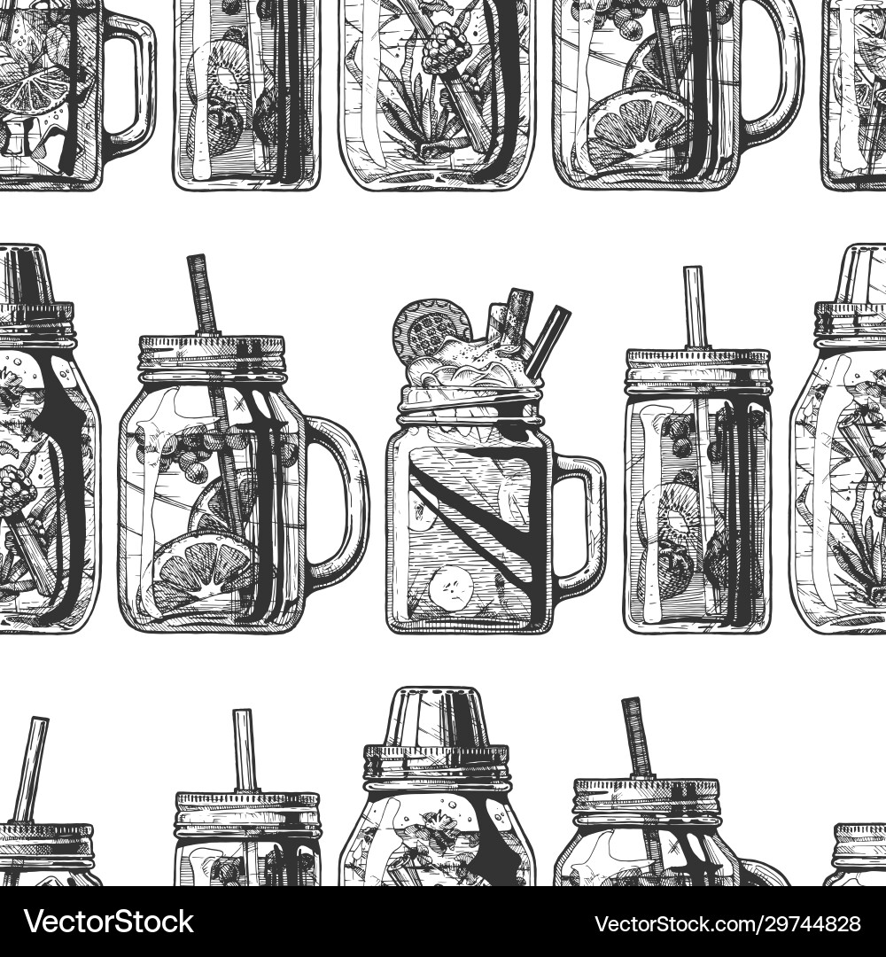 Mason Jar Lemonade Pattern Royalty Free Vector Image