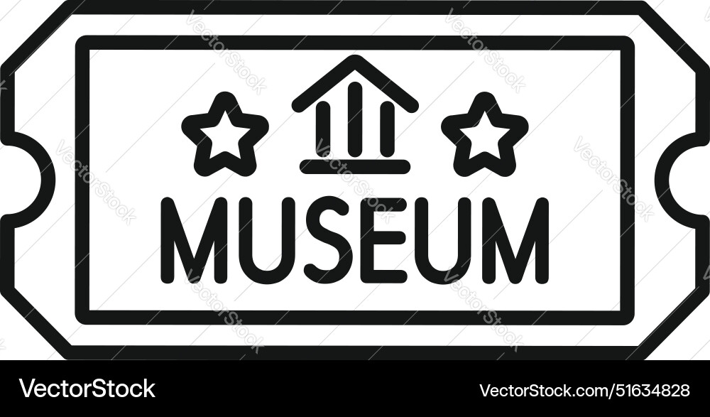 Museum ticket providing entry access to cultural Vector Image
