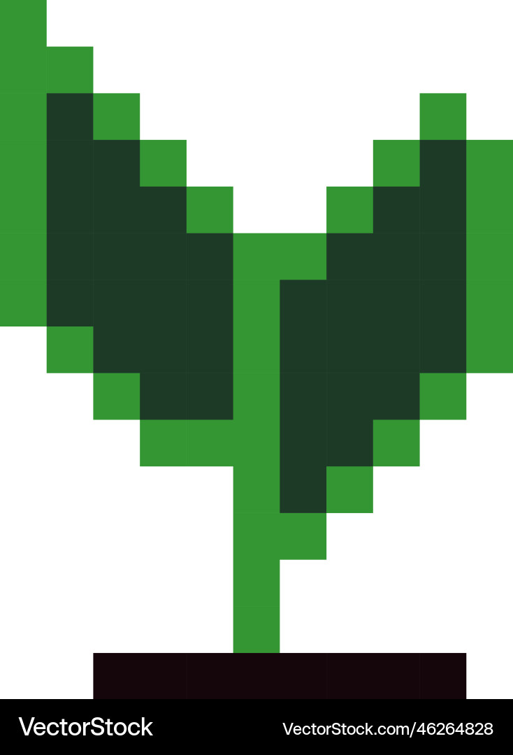 Plant for game design pixelated flower Royalty Free Vector