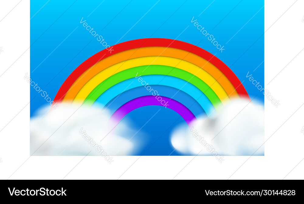 Rainbow on blue background Royalty Free Vector Image