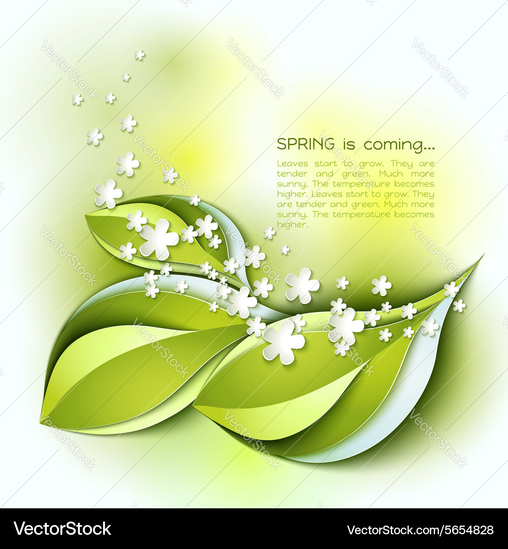 Spring abstract background green leaves Royalty Free Vector