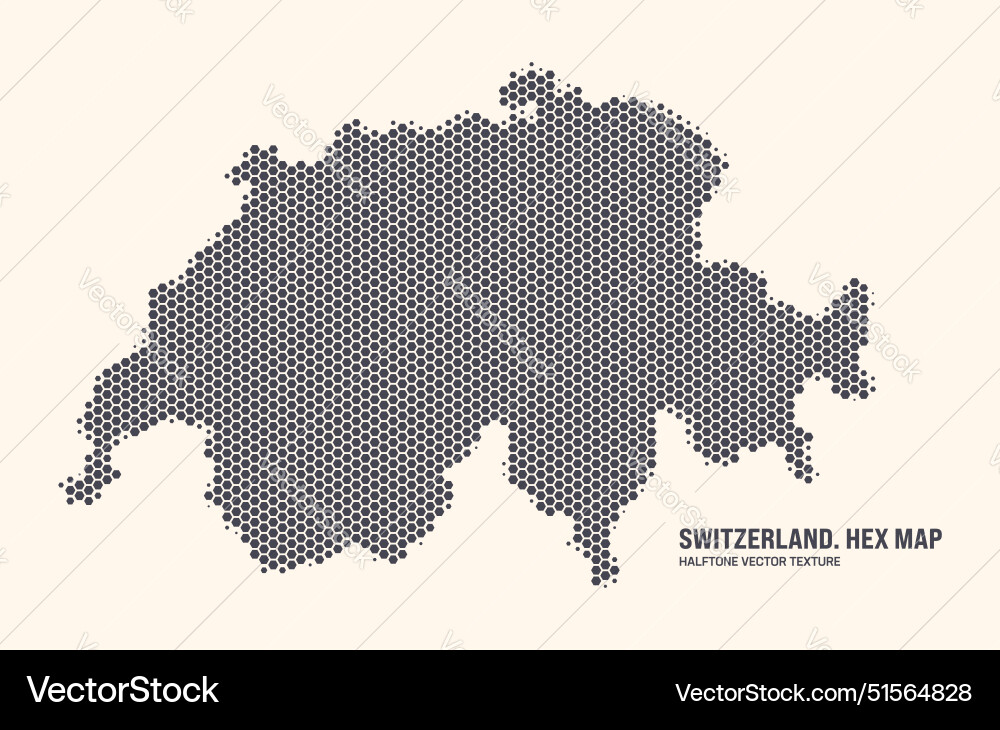 Switzerland hexagonal half tone pattern Royalty Free Vector