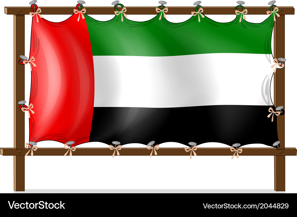 A wooden frame with the uae flag Royalty Free Vector Image