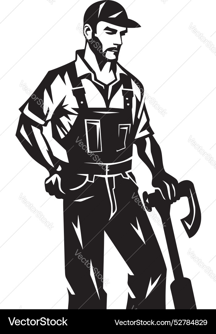 Blueprint icons iconic worker symbol design Vector Image