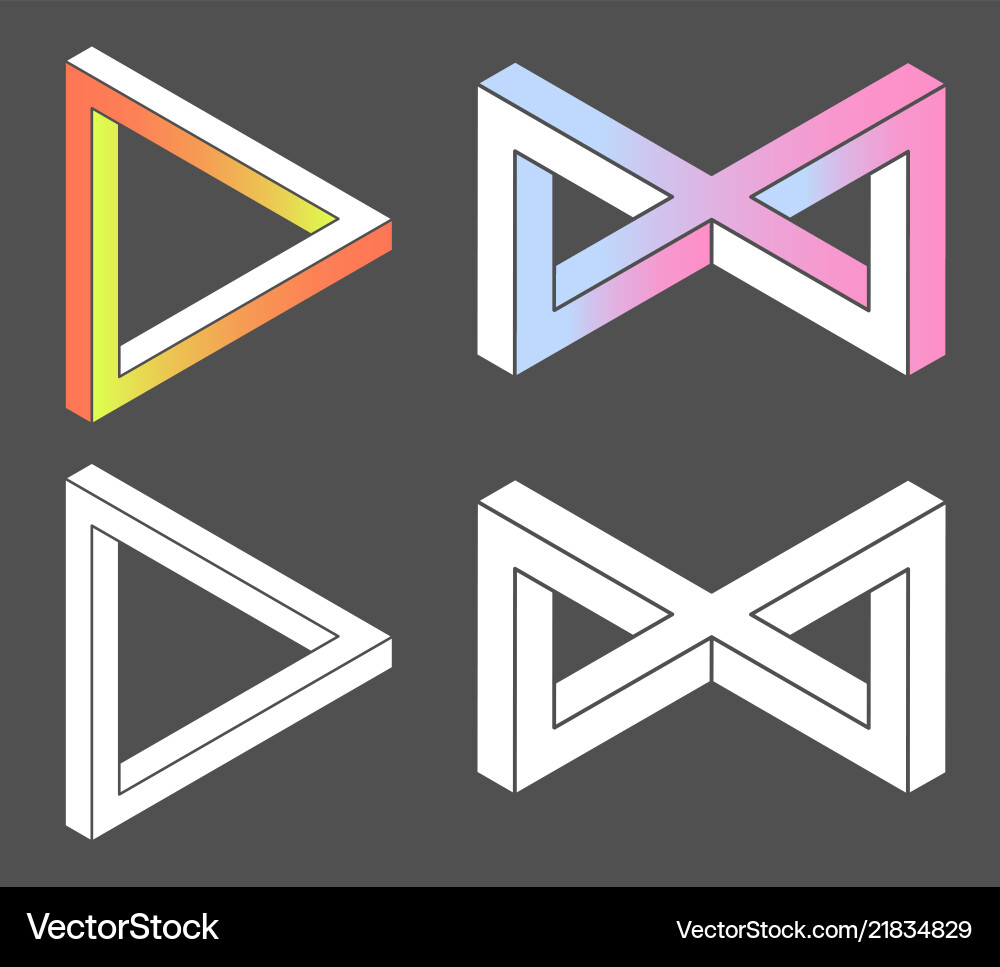 Impossible Shapes - Optical Illusions Royalty Free Vector