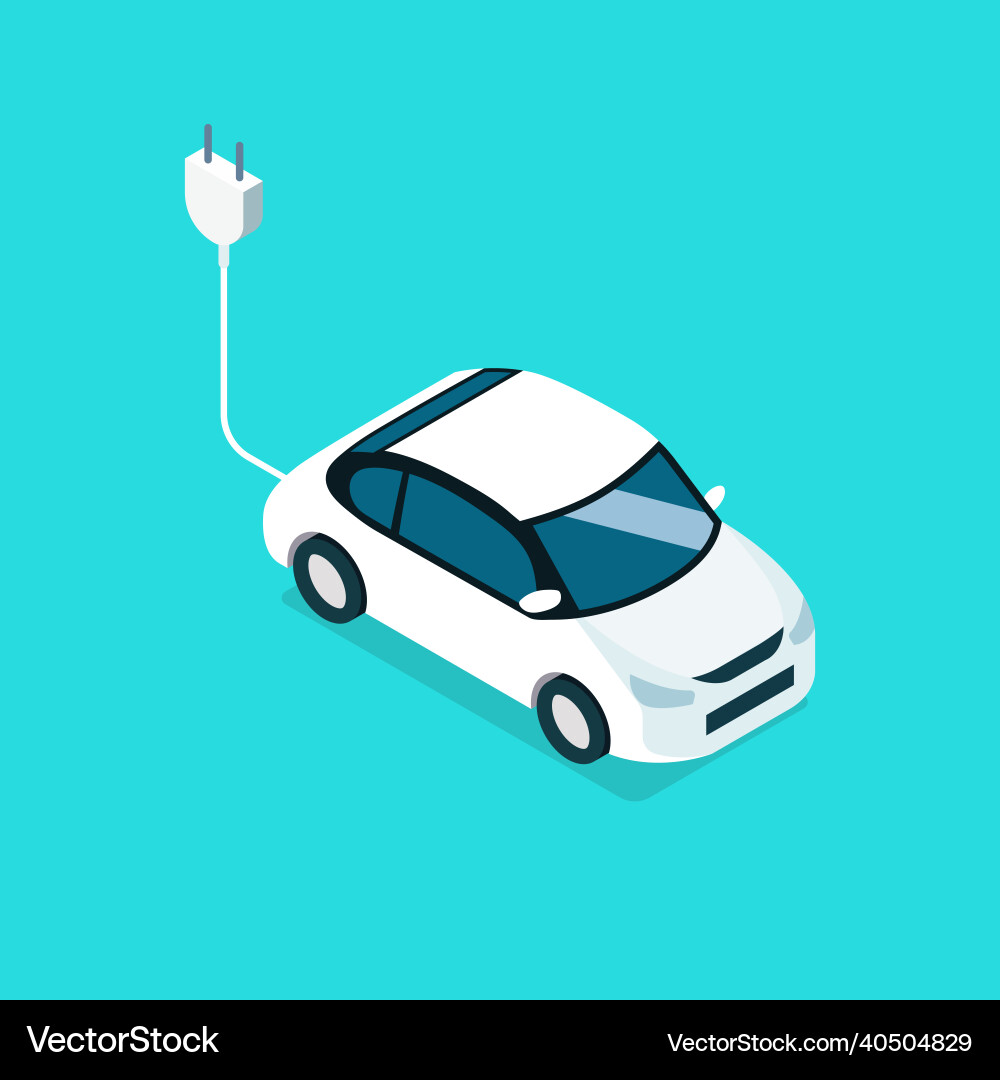 Isometric Electric Vehicle Royalty Free Vector Image
