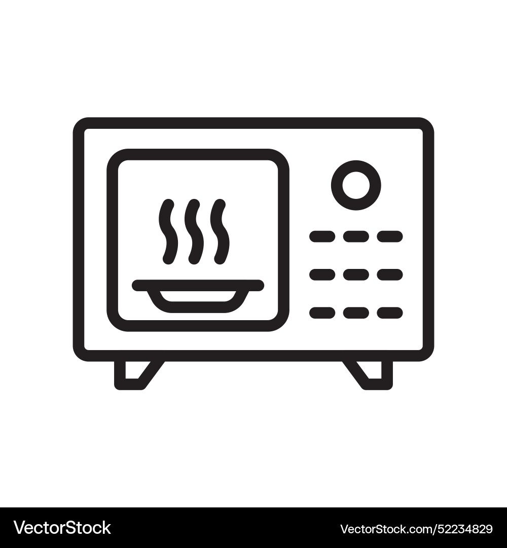Oven icon black line art logo Royalty Free Vector Image