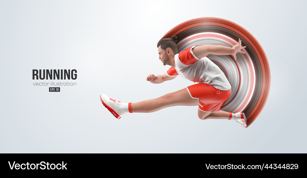 Realistic silhouette of a running athlete Vector Image