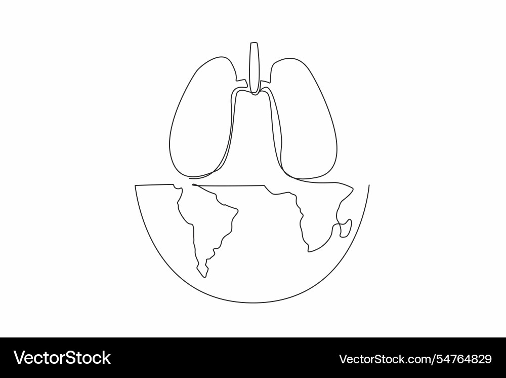 Single continuous line drawing half globe Vector Image