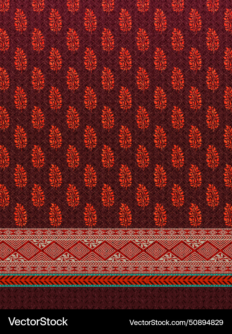 Textile kurti design digital printing Royalty Free Vector