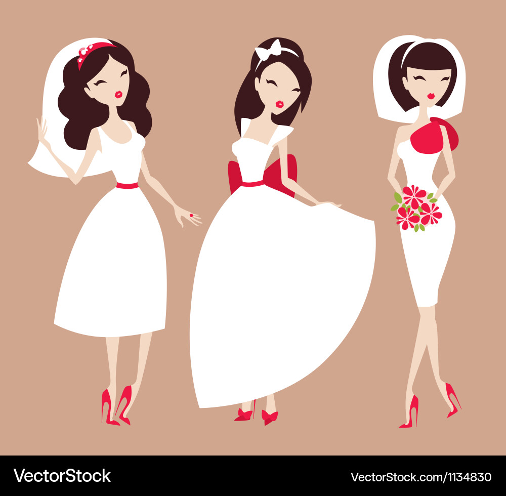 Beautiful brides Royalty Free Vector Image - VectorStock