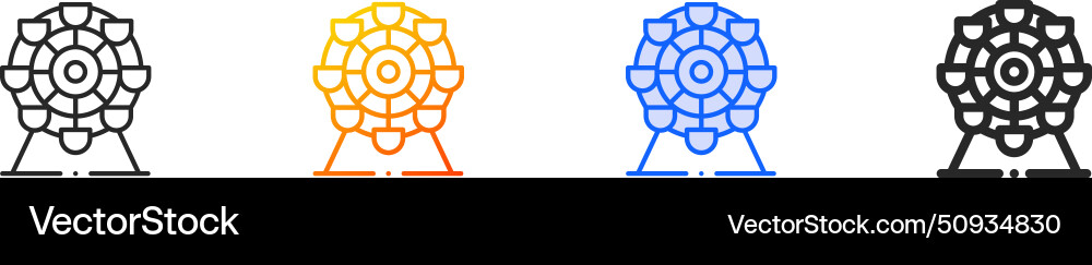 Big wheel iconthin linear gradient blue stroke Vector Image