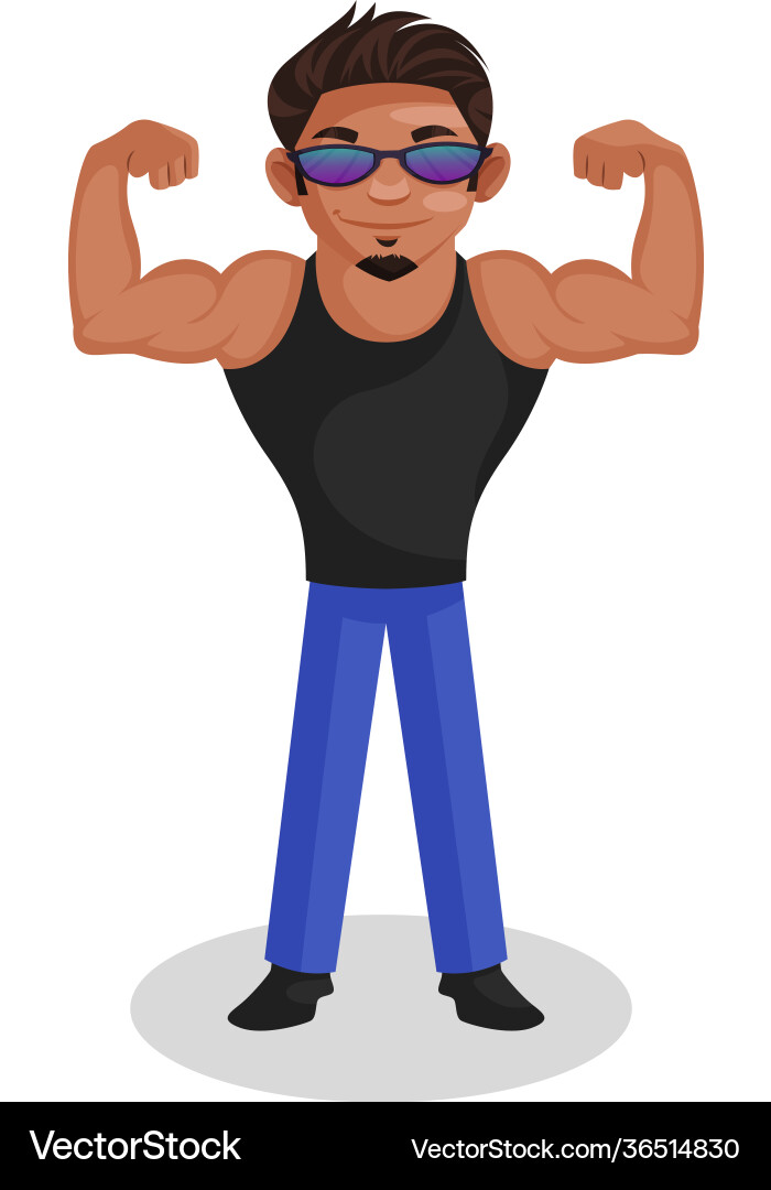 Bodybuilder cartoon character Royalty Free Vector Image
