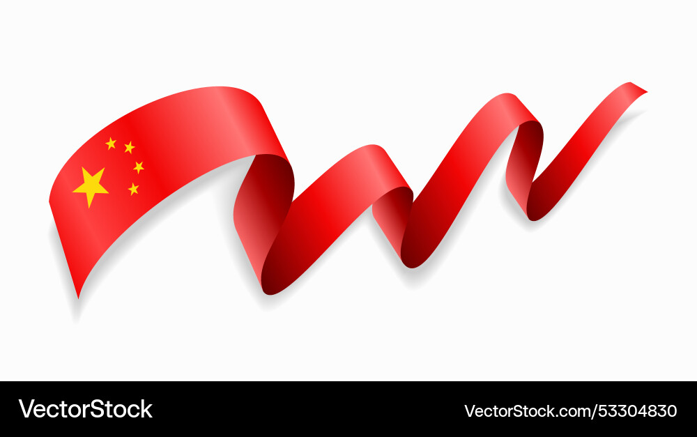 Chinese flag wavy abstract background Royalty Free Vector