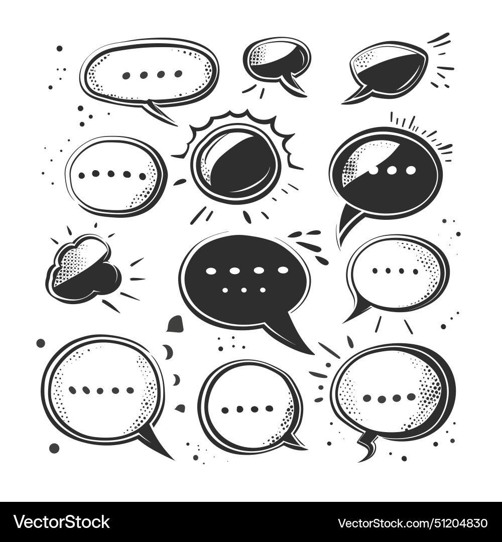 Collection comic book speech bubbles various Vector Image