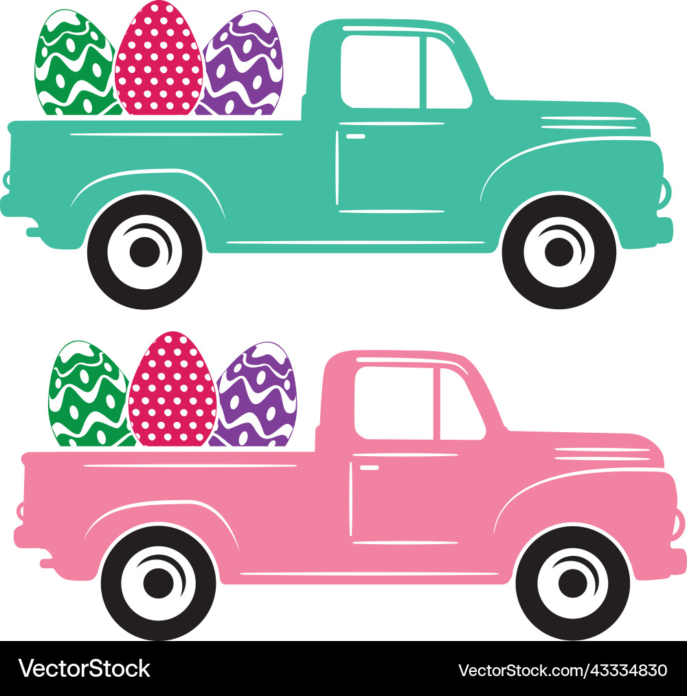Easter Truck Collection Royalty Free Vector Image