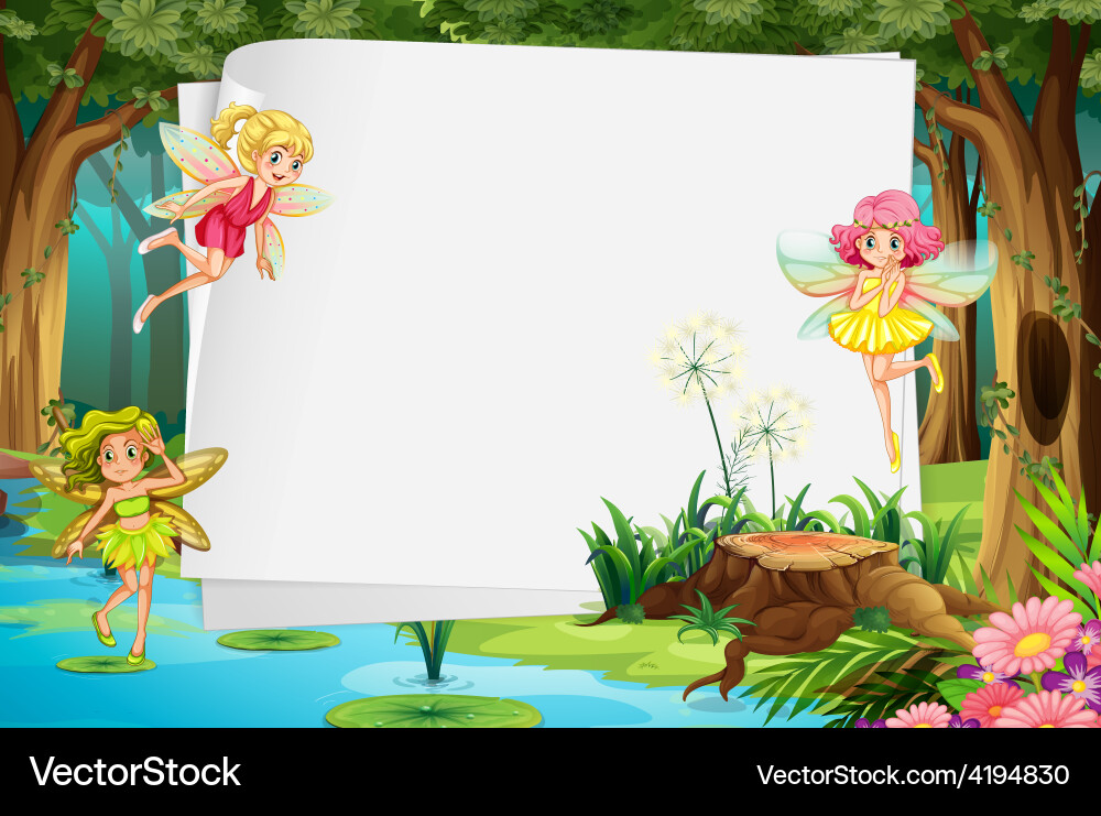 Fairies and sign Royalty Free Vector Image - VectorStock