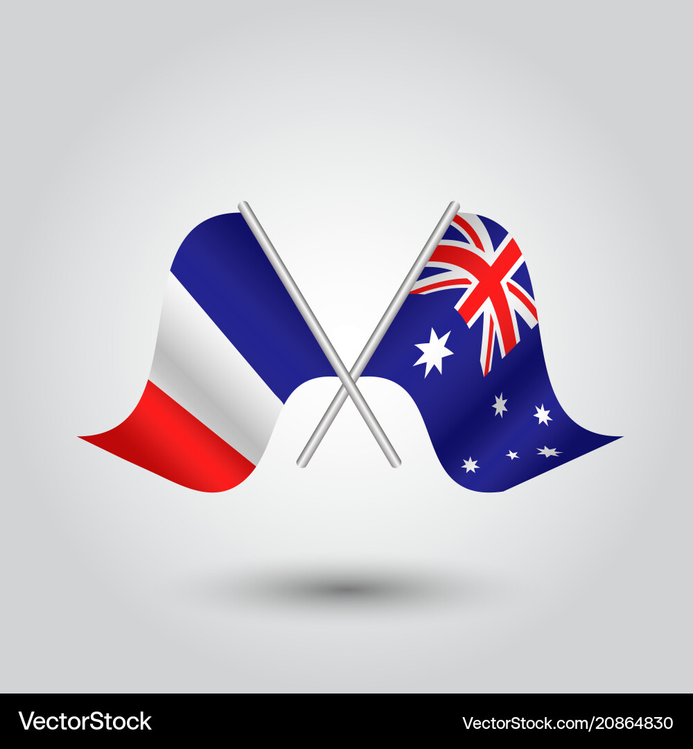 French and Australian Flags Royalty Free Vector Image