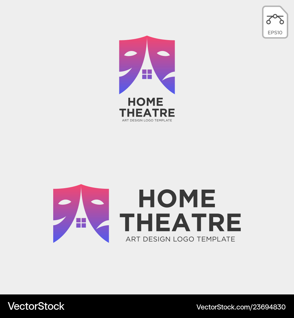 Home theater mask actor logo template icon element