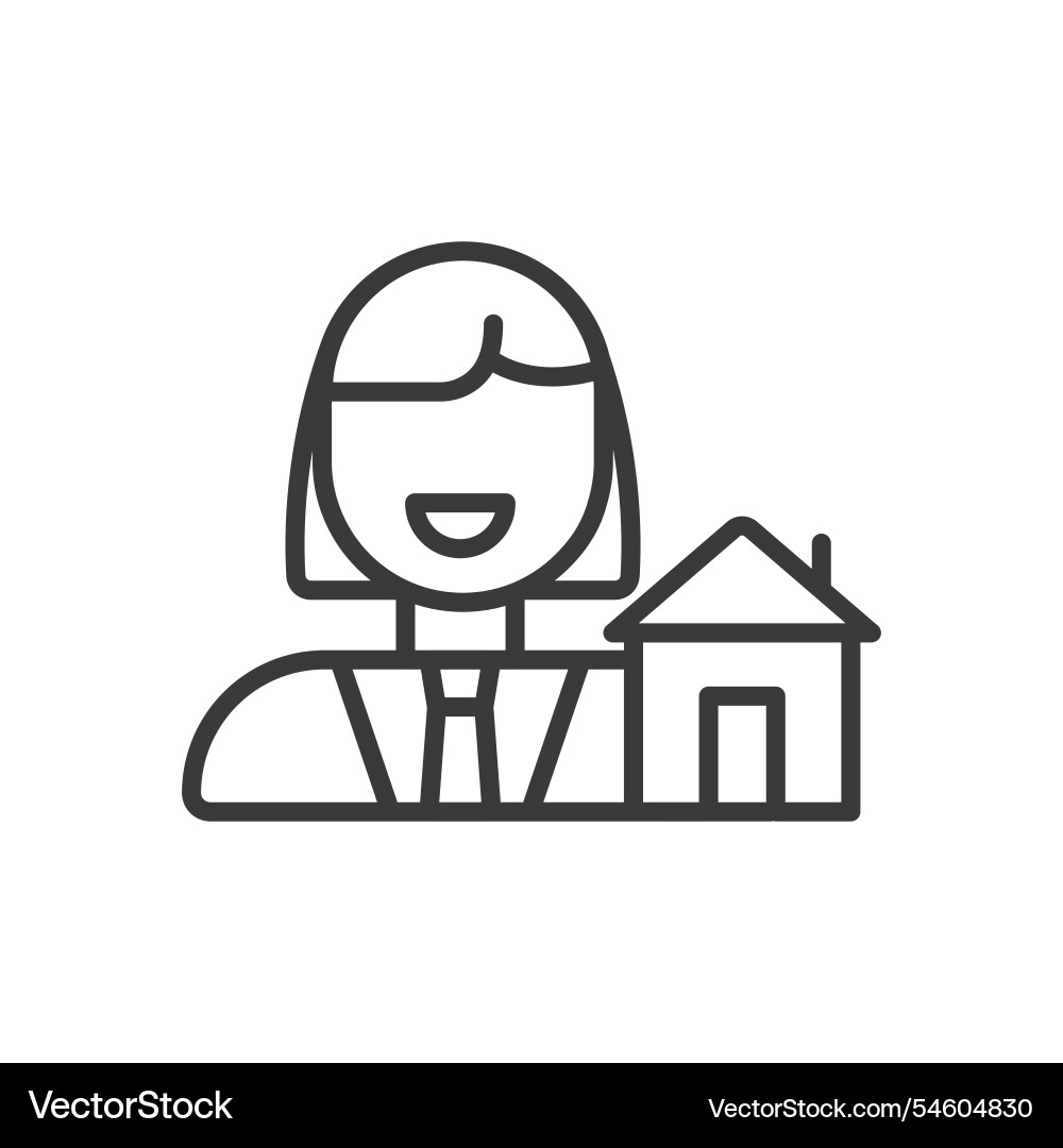 Housekeeper agent icon in line design Royalty Free Vector