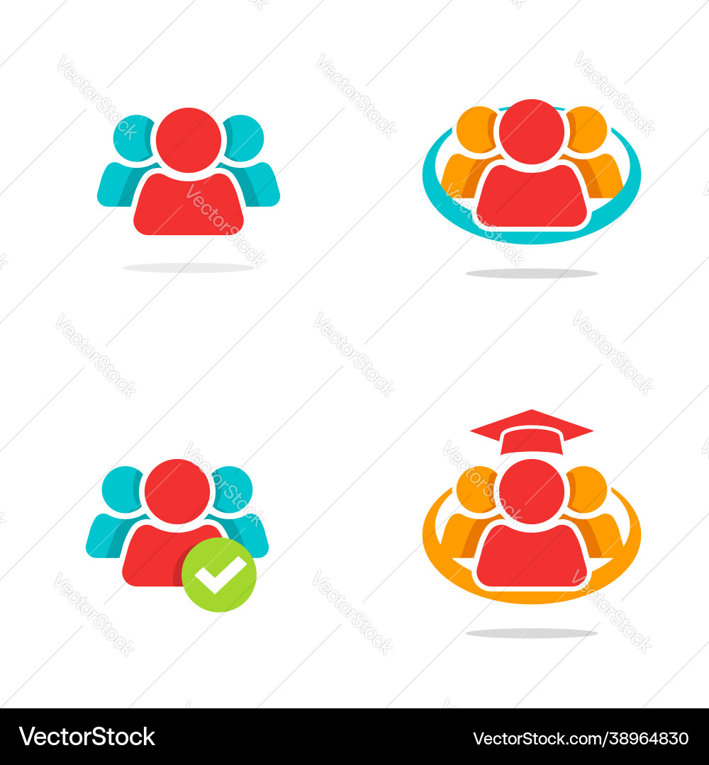 Leadership teamwork union people concept logo Vector Image