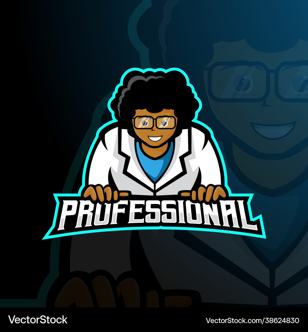 Professional man mascot logo design Royalty Free Vector