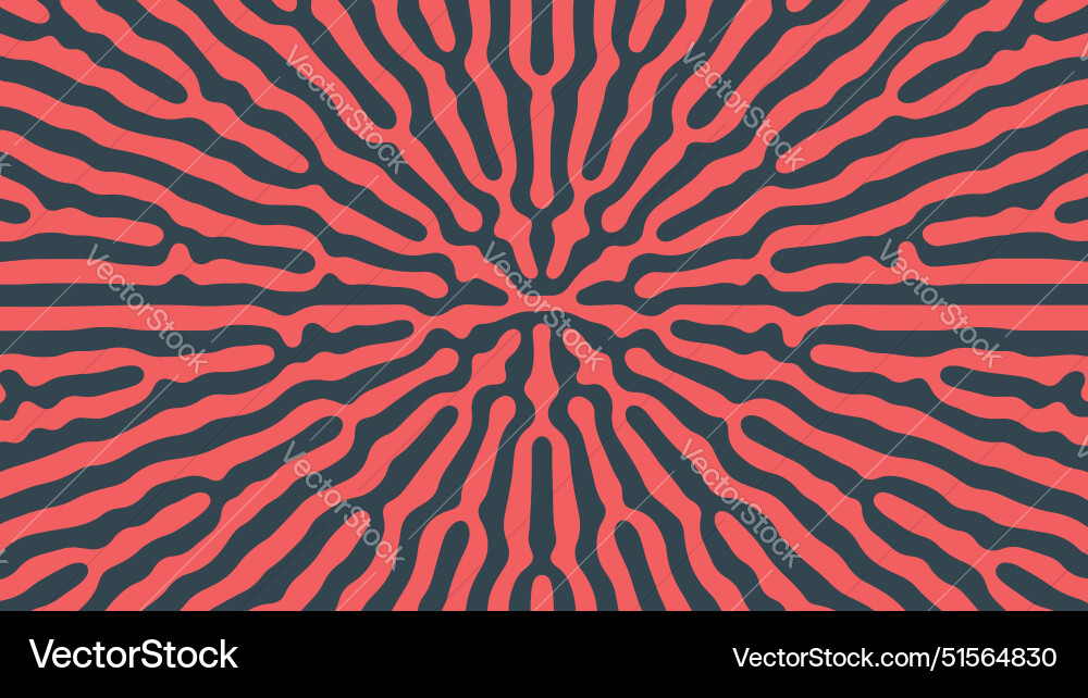 Psychedelic frantic radial pattern crazy red Vector Image