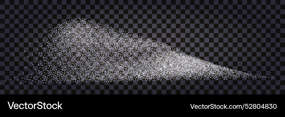 Salt or sugar powder grainy texture silver dot Vector Image