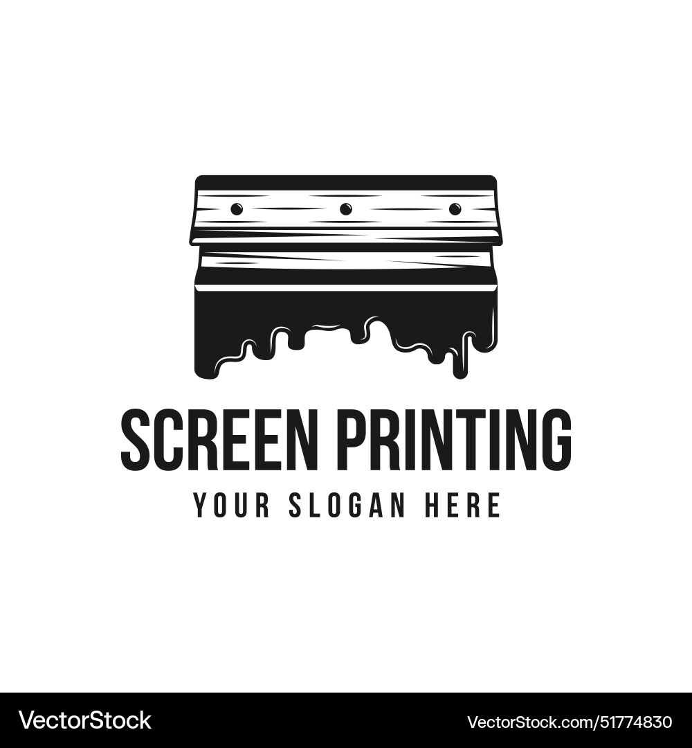Screen Printer Logo Silk Screen Printing Vector Logo Template Stock