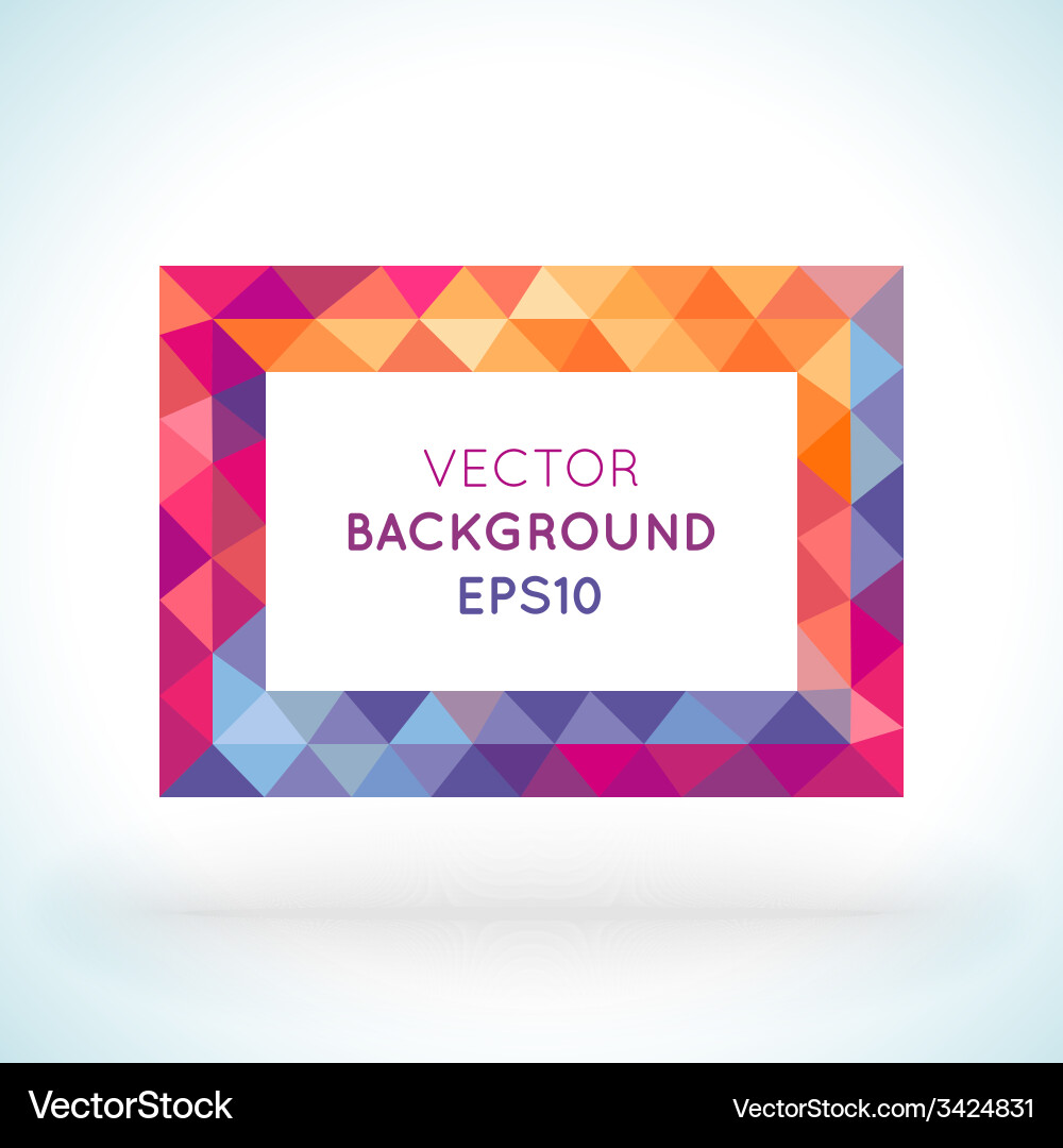 Bright picture rectangle frame in modern polygonal