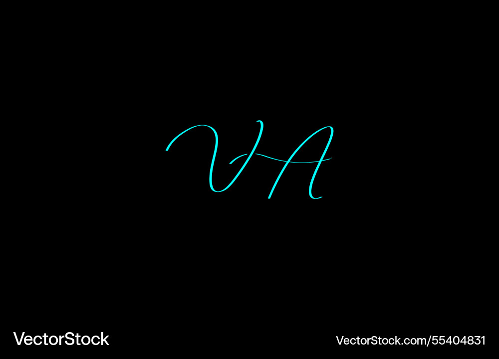 Elegant calligraphy of cursive va logo Royalty Free Vector