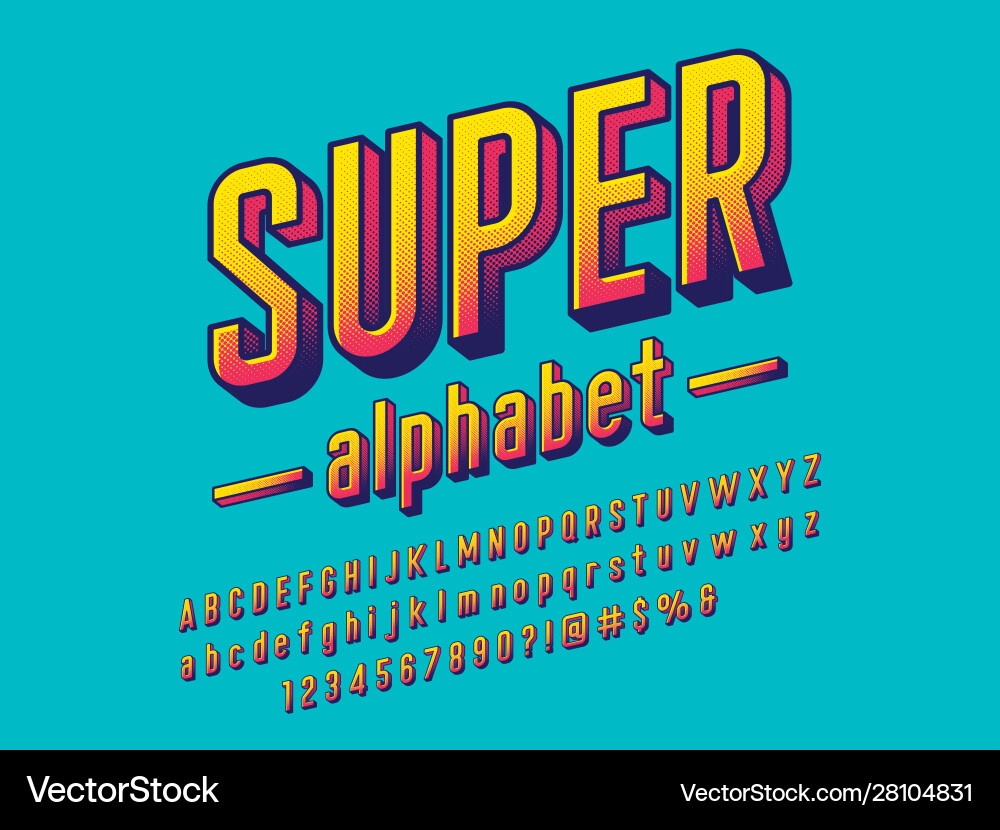 Halftone font Royalty Free Vector Image - VectorStock