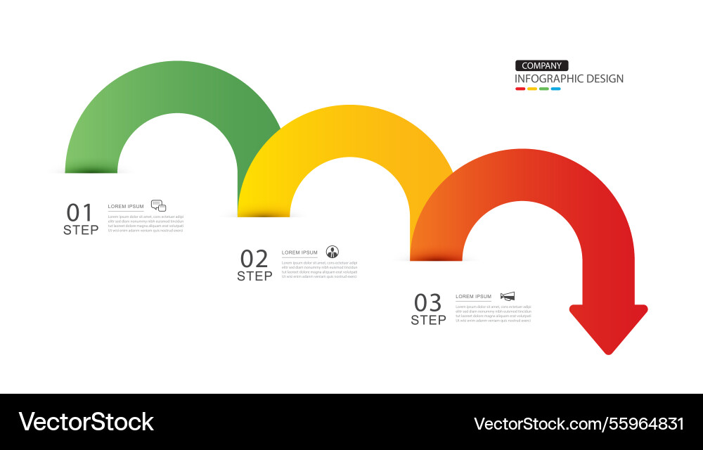 Infographics arrow symbol timeline business steps Vector Image