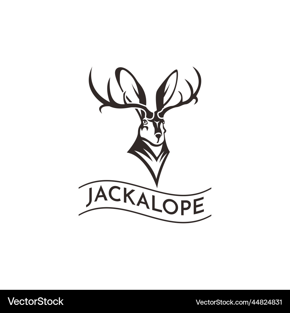 Jackalope logo image Royalty Free Vector Image