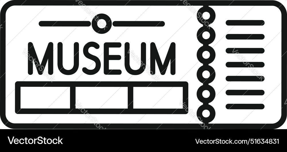 Museum ticket allowing entry for exhibition visit Vector Image